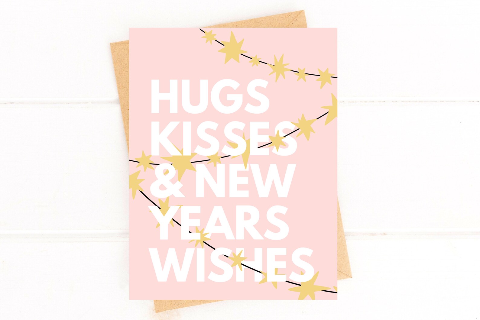 Hugs Kisses and New Year's Wishes Season's Greetings Card Custom Bulk ...