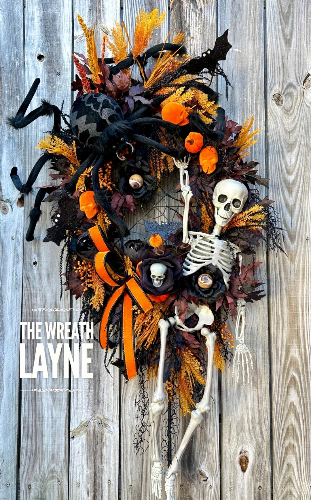 Halloween Pumpkin Wreath Fall Pampas Grass Wreath Fall and - Etsy