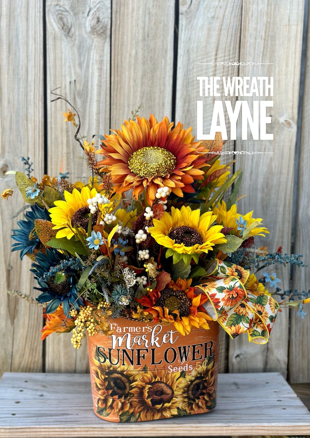 Autumn Centerpiece Sunflower Design Sunflower Planter Fall - Etsy