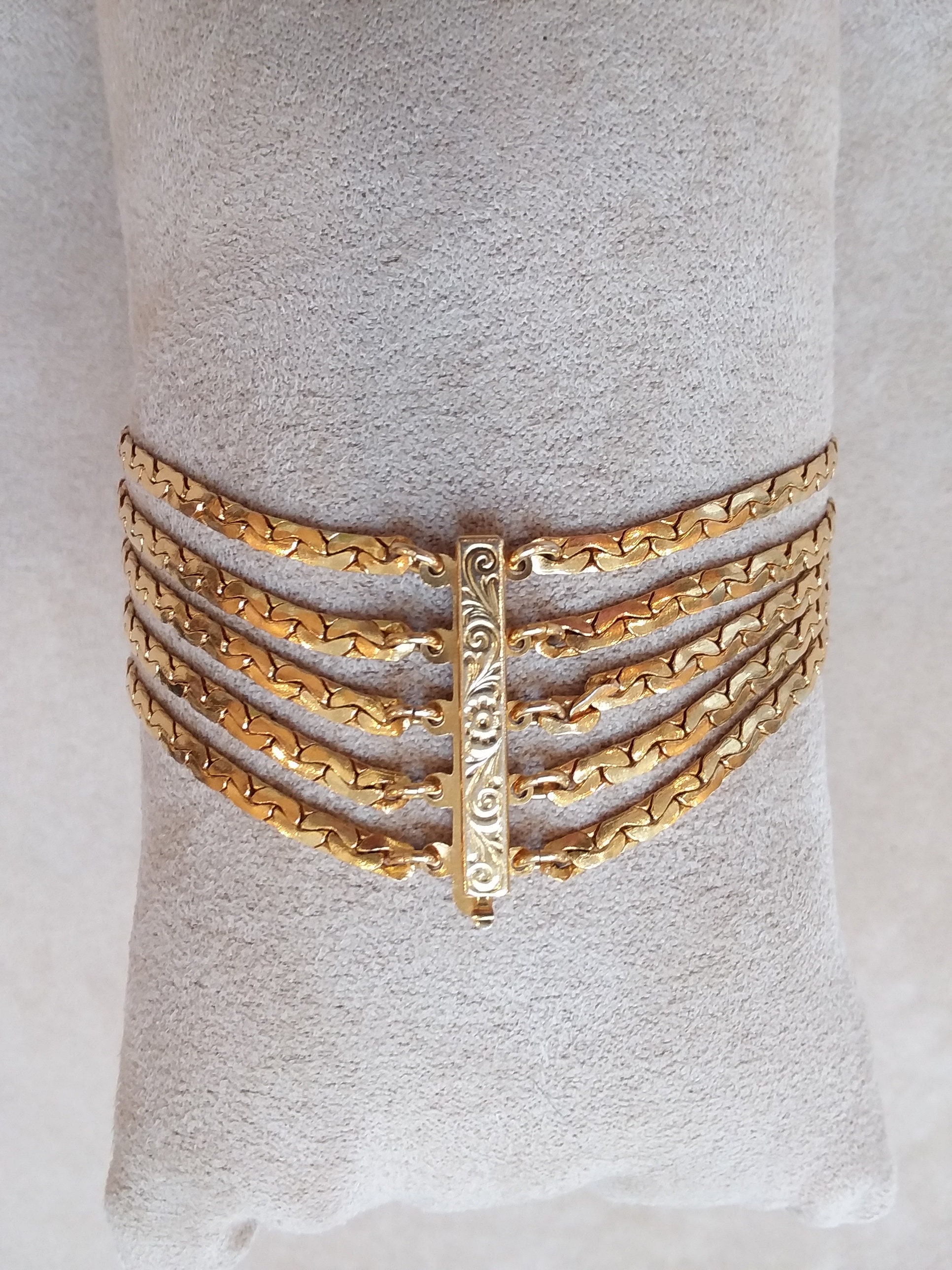 Vintage Gold Tone Smooth MULTIPLE CHAINS BRACELET Unique Gift - Etsy
