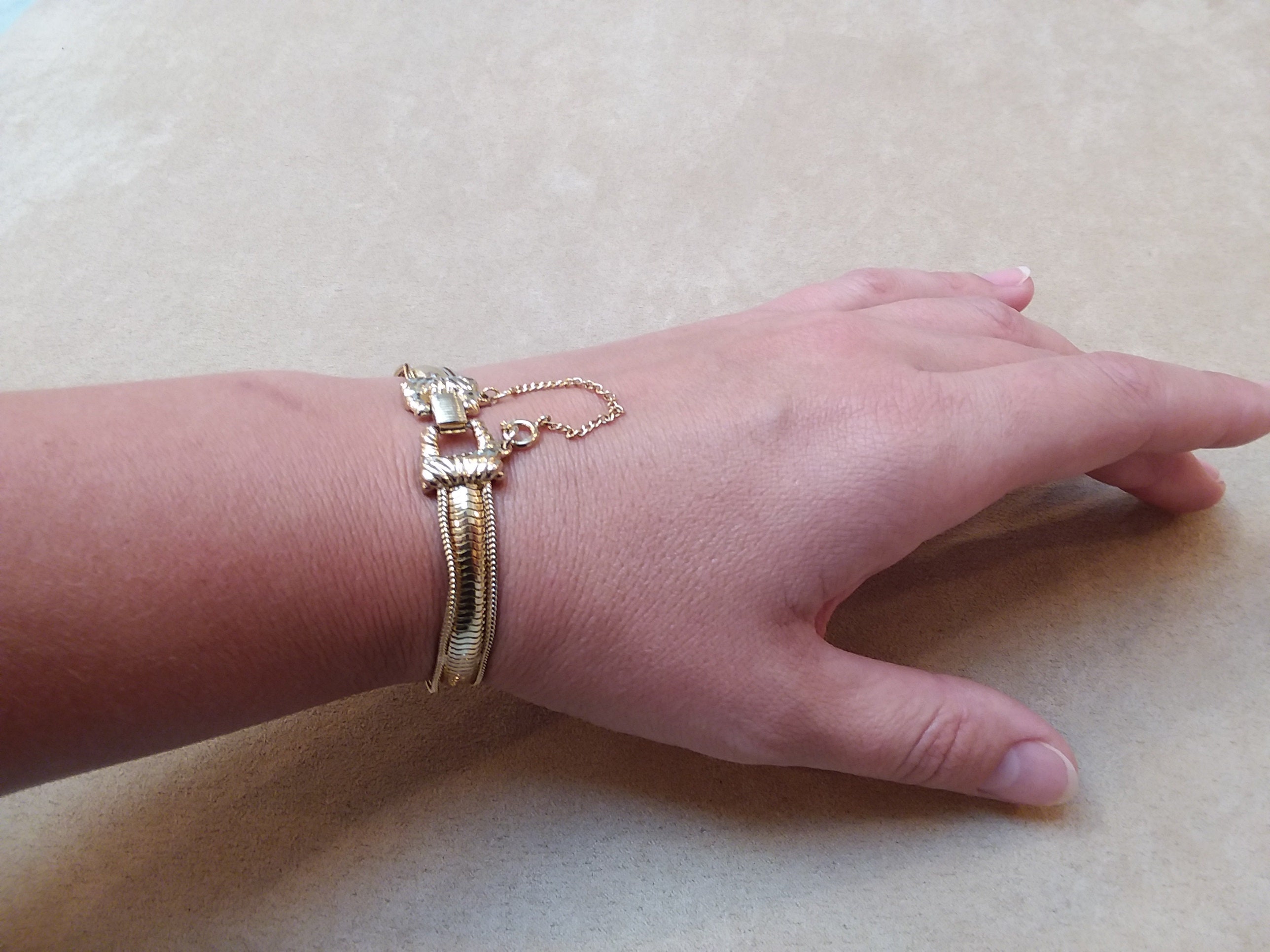 Vintage GOLDETTE NY Snake Style Chain BRACELET, Unique Gift for Her ...