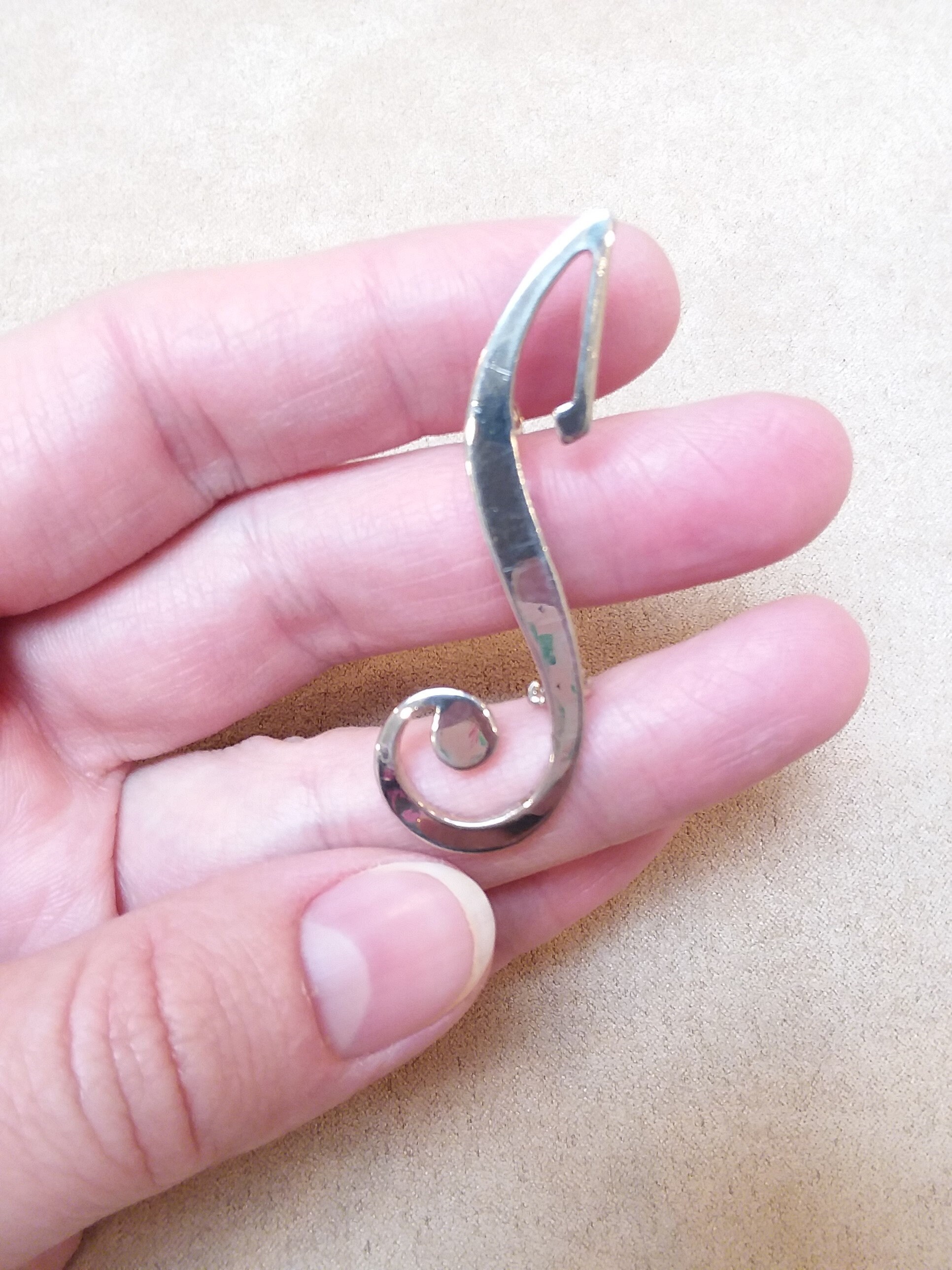 Vintage Silver Tone MUSIC NOTE Shaped Pin BROOCH, Unique Gift for Her ...