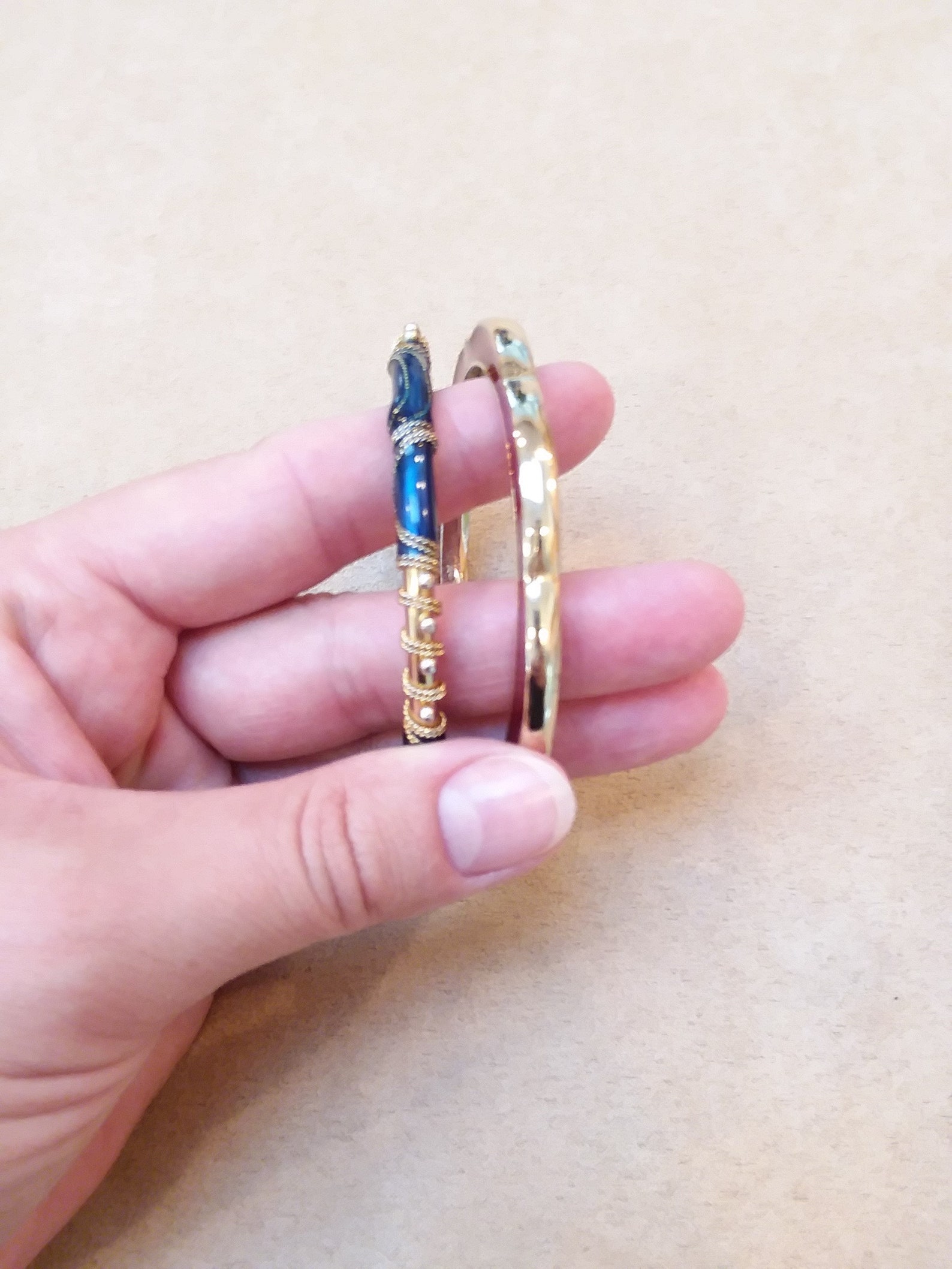 Beautiful Bangles Set of Two Vintage Enameled Bracelets - Etsy