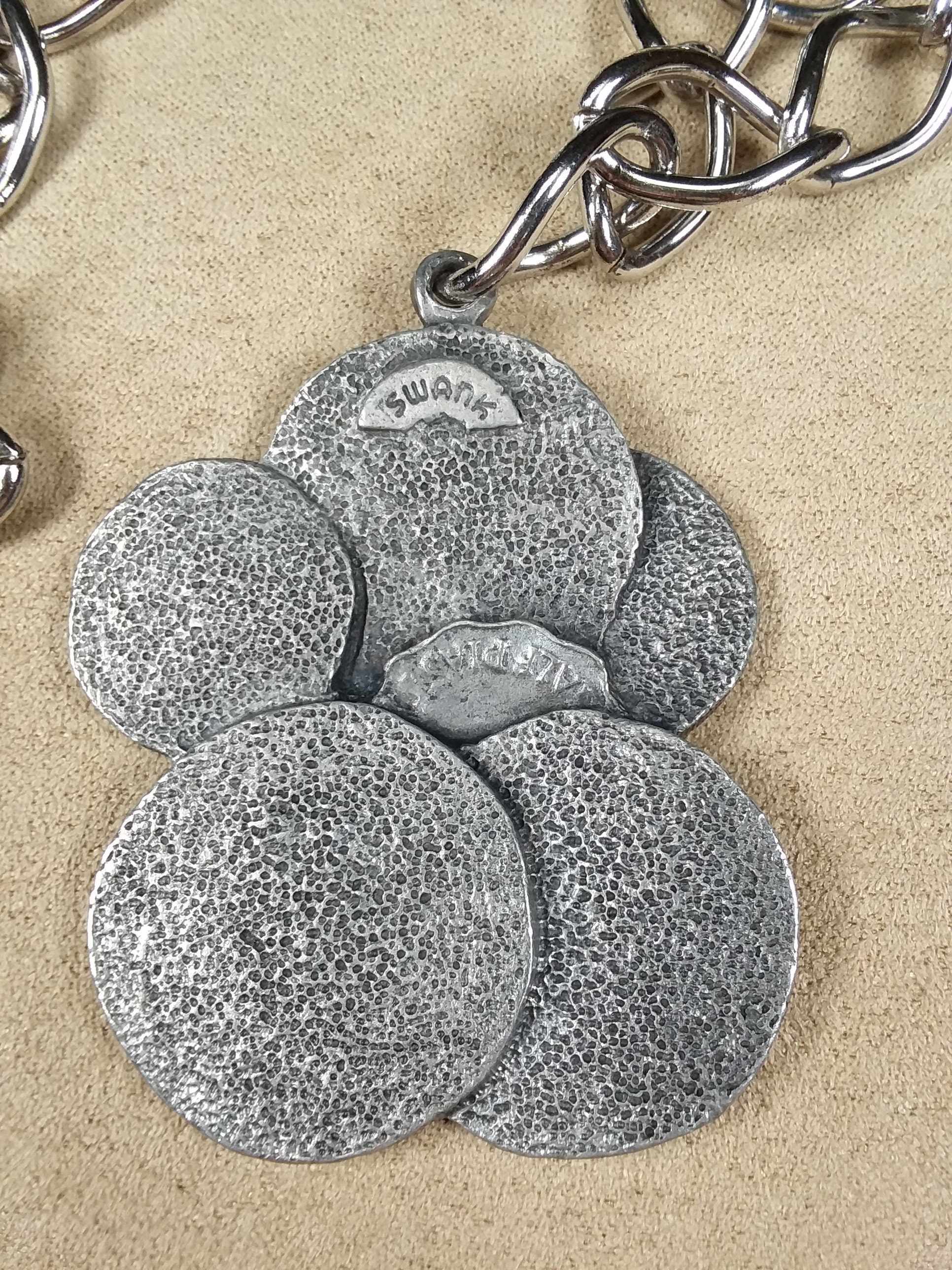 Vintage SWANK Brutalist COIN Silver PENDANT, Unique Gift, Collectible ...