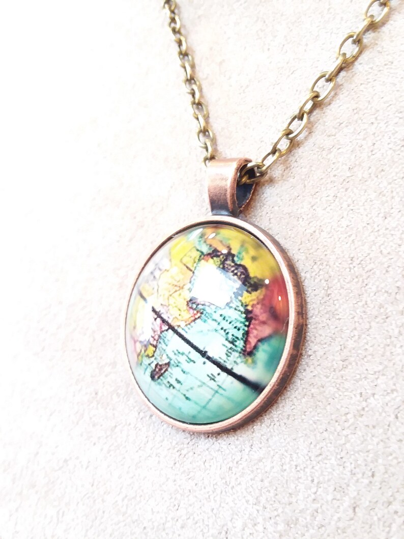 Rare Old Map Pendant Chain Necklace Unique Collectible Cool - Etsy