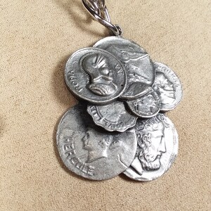 Vintage SWANK Brutalist COIN Silver PENDANT, Unique Gift, Collectible ...