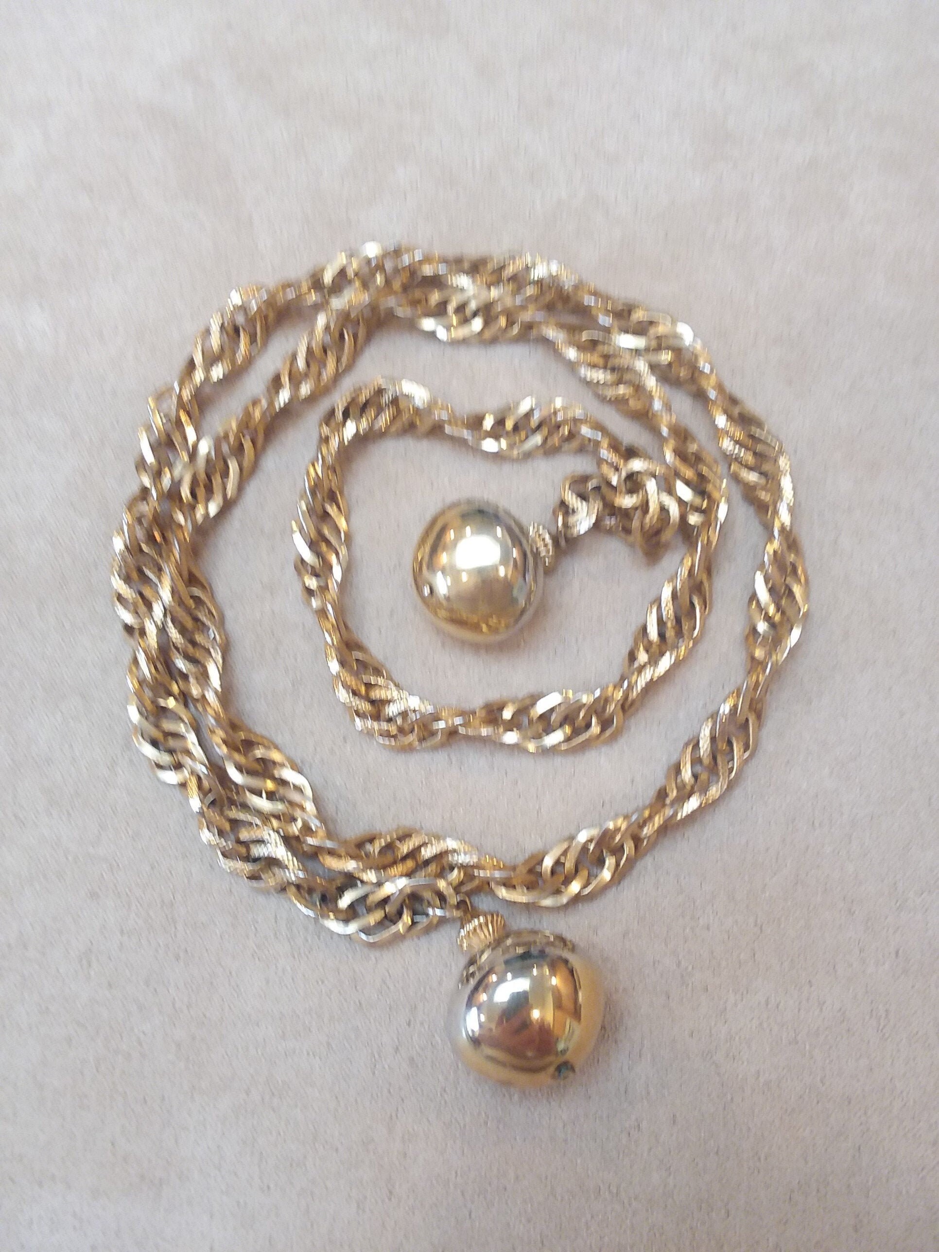 Vintage Gold Super Long Twisted Chain Lasso Open Necklace, Collectible ...