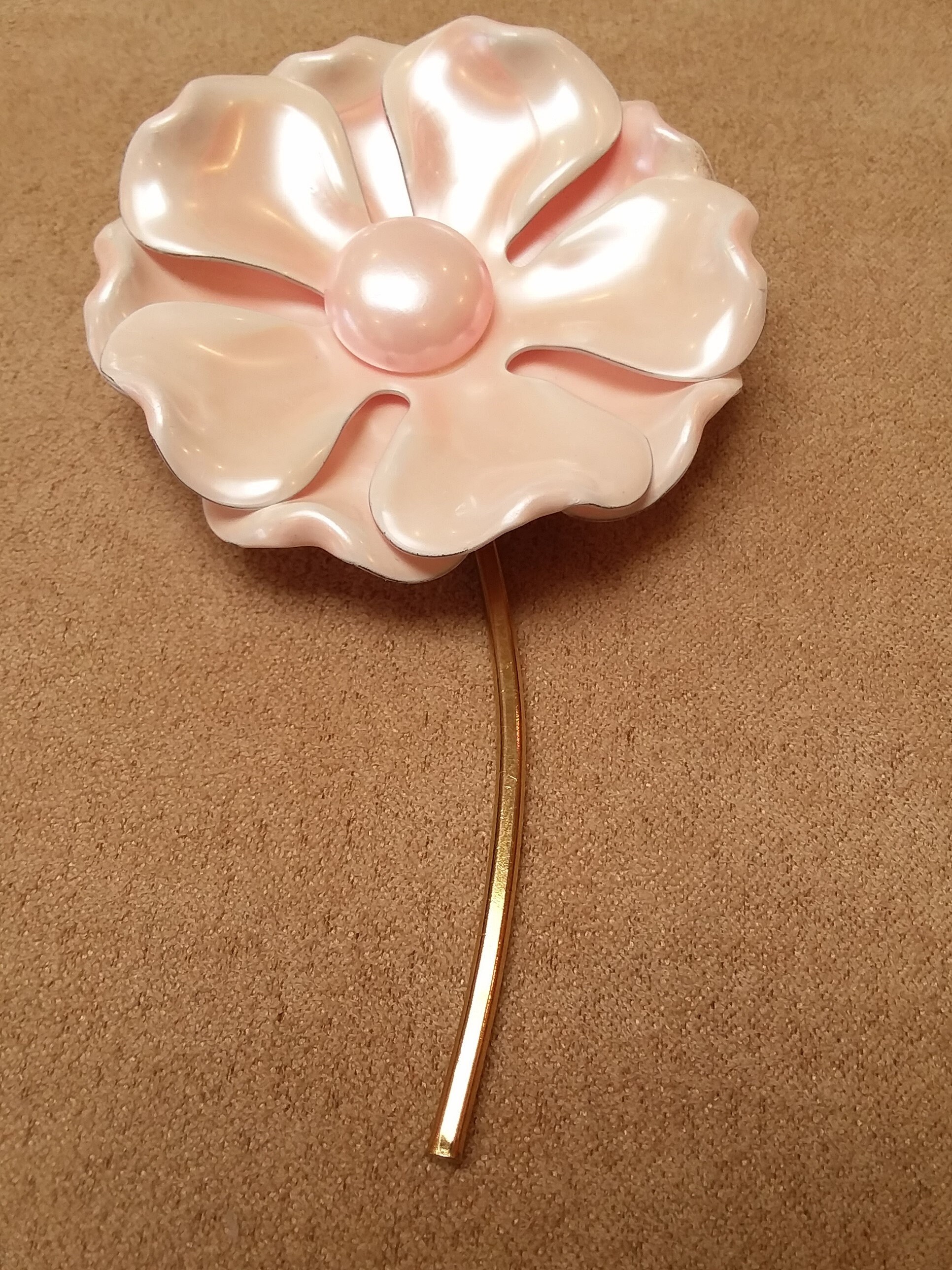 VINTAGE Large Pink FLORAL BROOCH, Unique Gift for Her, Collectible ...