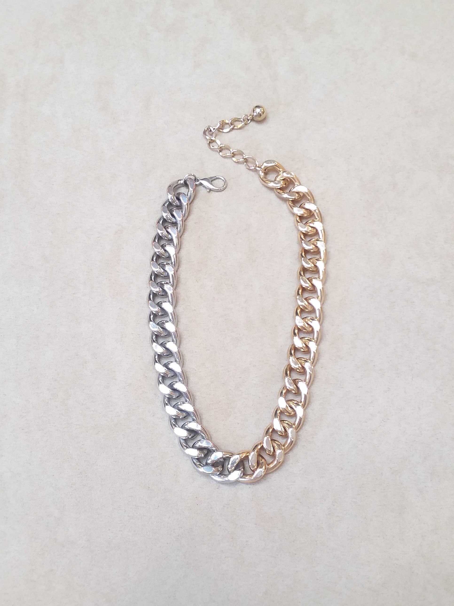 Vintage Massive Gold & Silver Chain Necklace Unique Gift - Etsy