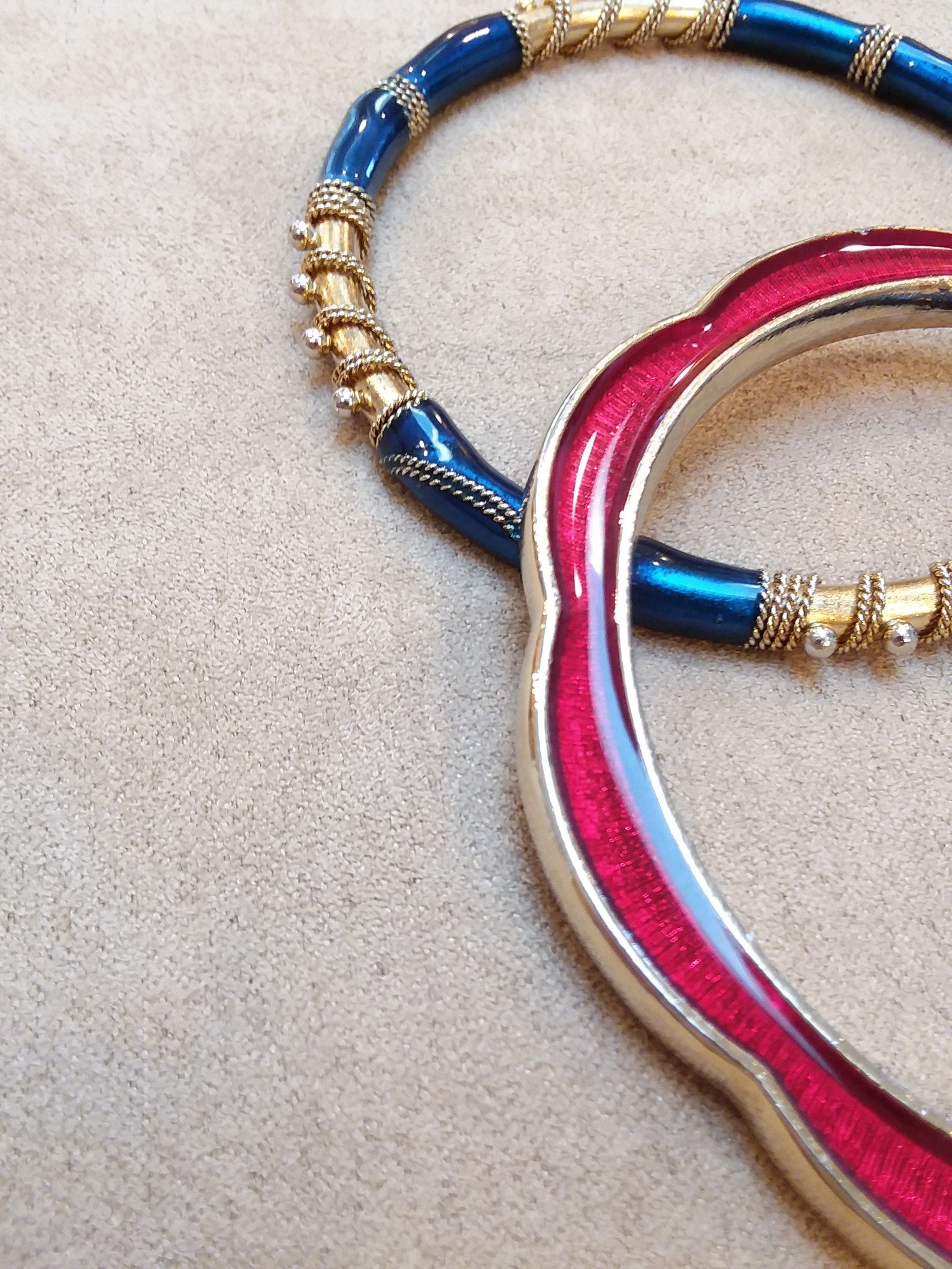 Beautiful Bangles Set of Two Vintage Enameled Bracelets - Etsy