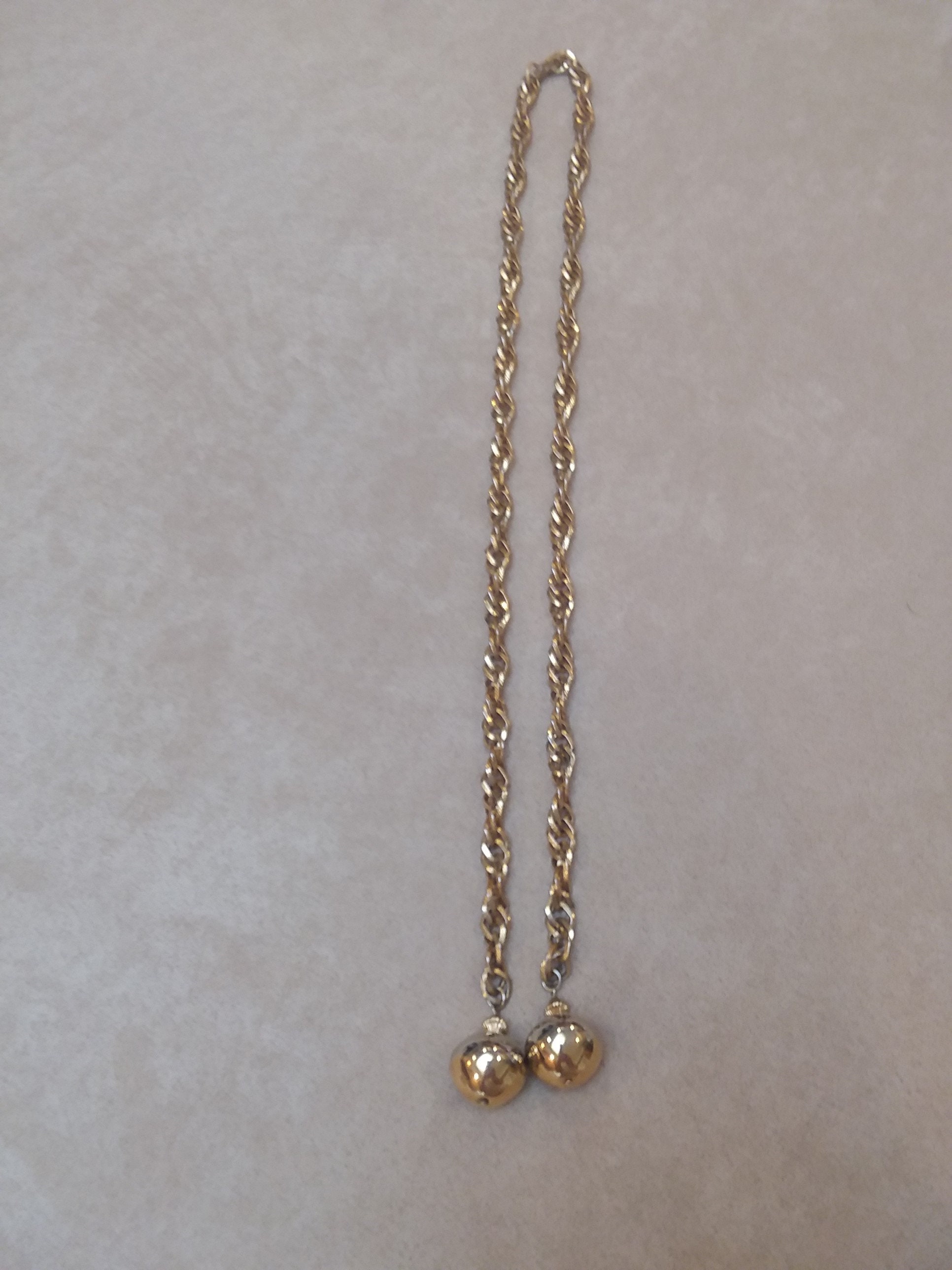 Vintage Gold Super Long Twisted Chain Lasso Open Necklace, Collectible ...