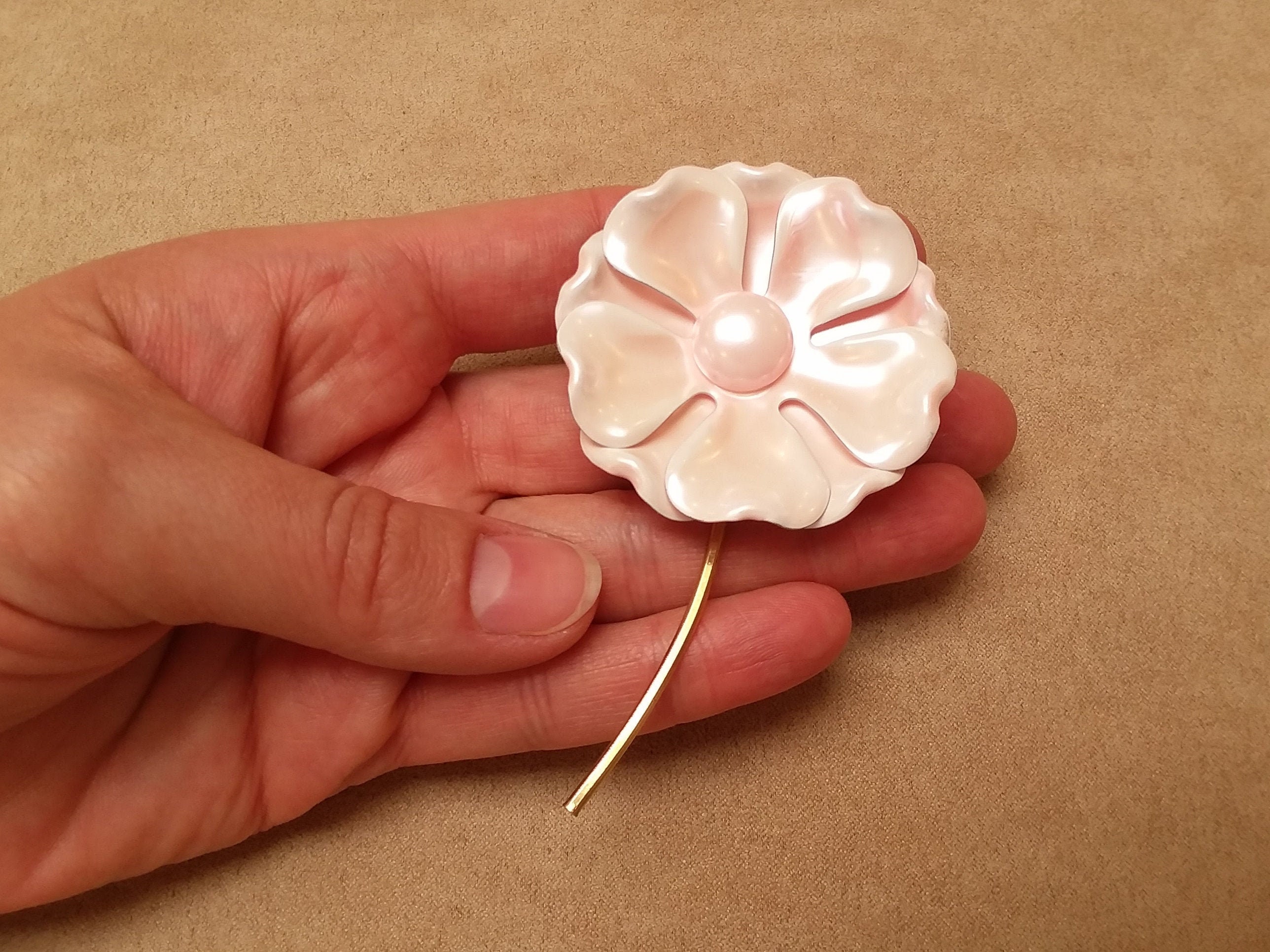 VINTAGE Large Pink FLORAL BROOCH, Unique Gift for Her, Collectible ...