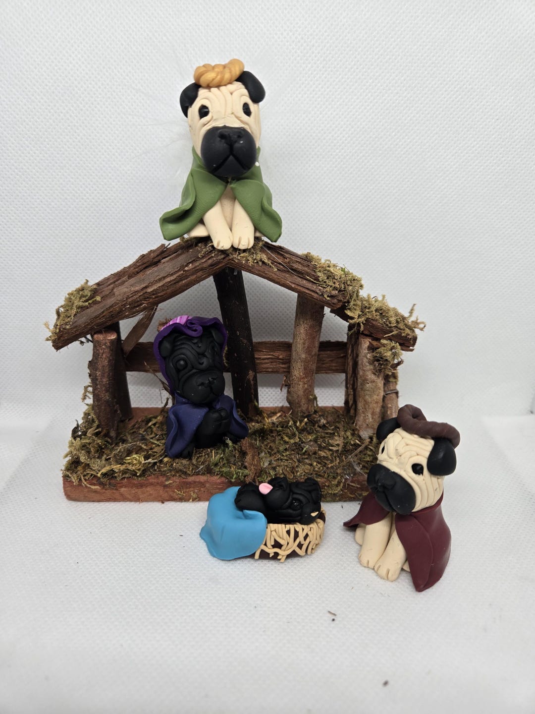 Beagle Dog 4 Piece Clay Nativity Set by Bubaloo's Art - Etsy