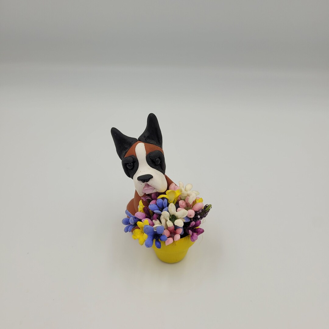 Handmade Dog Figurine - Polymer Clay Sculpture – Ooak Boxer Dog ...
