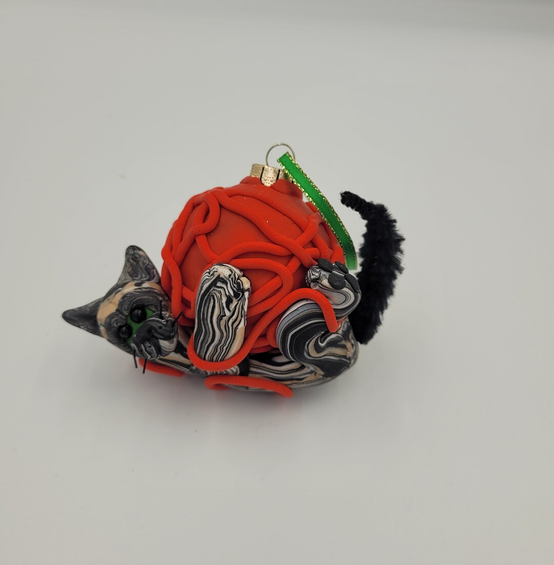 Handmade Cat Sculpture - Clay Cat Figurine - Miniature Cat Figurine ...