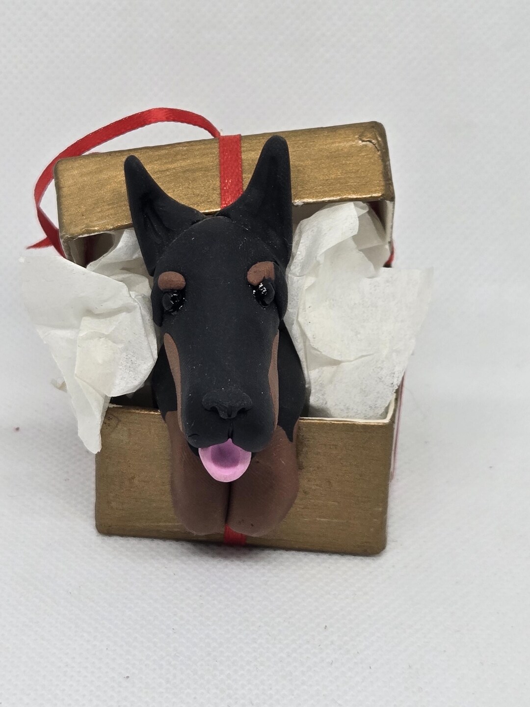 Handmade Dog Figurine - Dog Pet Ornament - Polymer Clay Sculpture ...