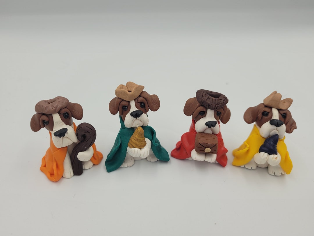 Polymer Clay Nativity - Handmade Dog Nativity - Dog Figurines - Beagle ...