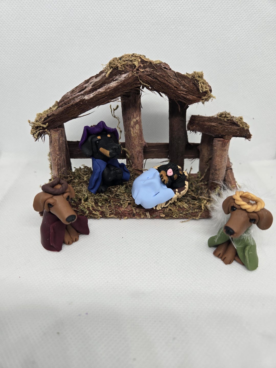 Polymer Clay Nativity - Handmade Dog Nativity - Dog Figurines ...