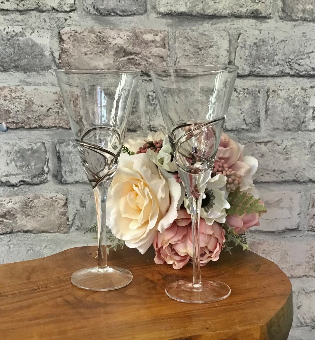 Vintage Tall Leaded Effect Cocktail Glasses - Etsy