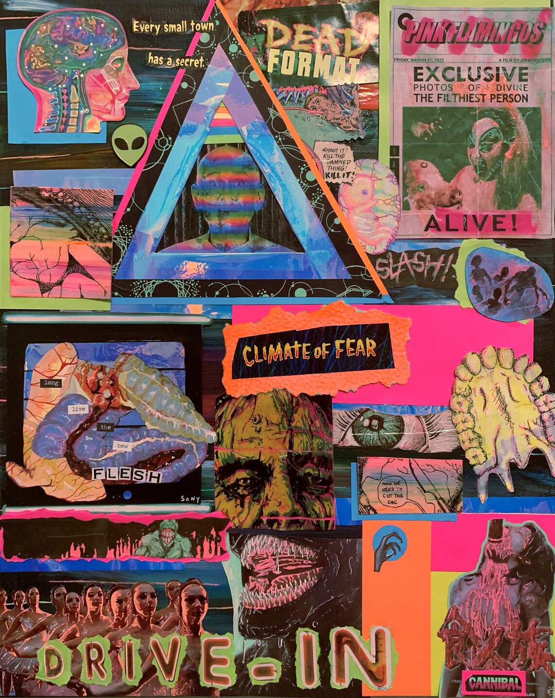 Cult Horror Collage Holographic Giclee Art Print - Etsy France