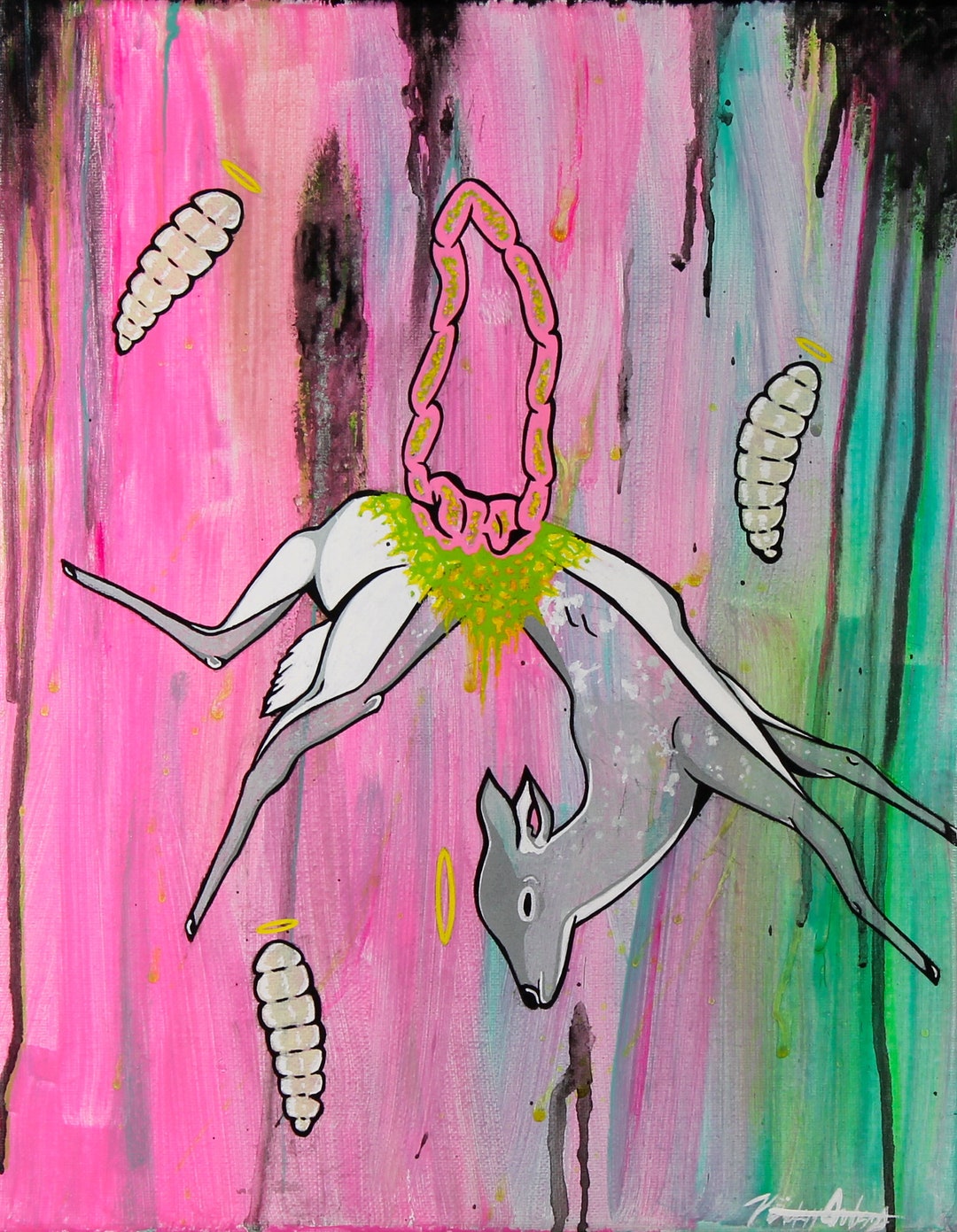 ROADKILL DEER Creepy Giclee Art Print - Etsy