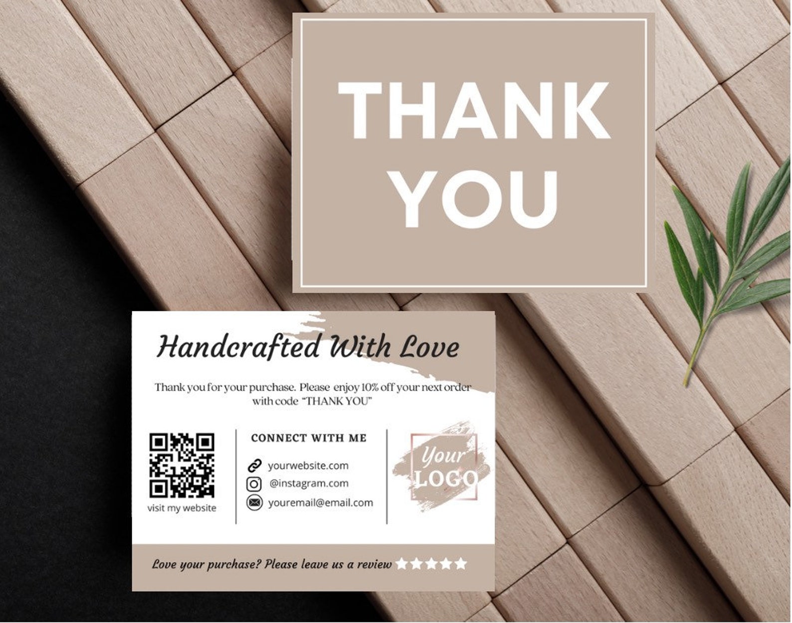 Editable Business Thank You Card QR Code Thank You Business - Etsy