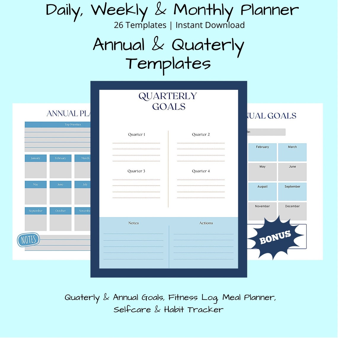 Printable Daily Planner, Digital Planner, Work Day Dairy, to Do List ...