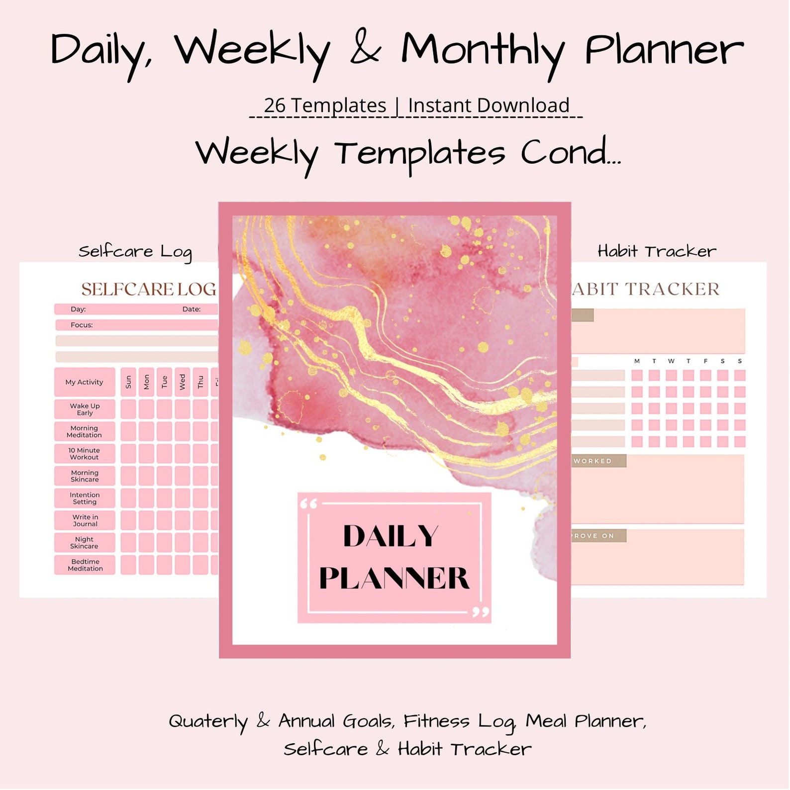 Printable Daily Planner, Digital Planner, Work Day Dairy, to Do List ...