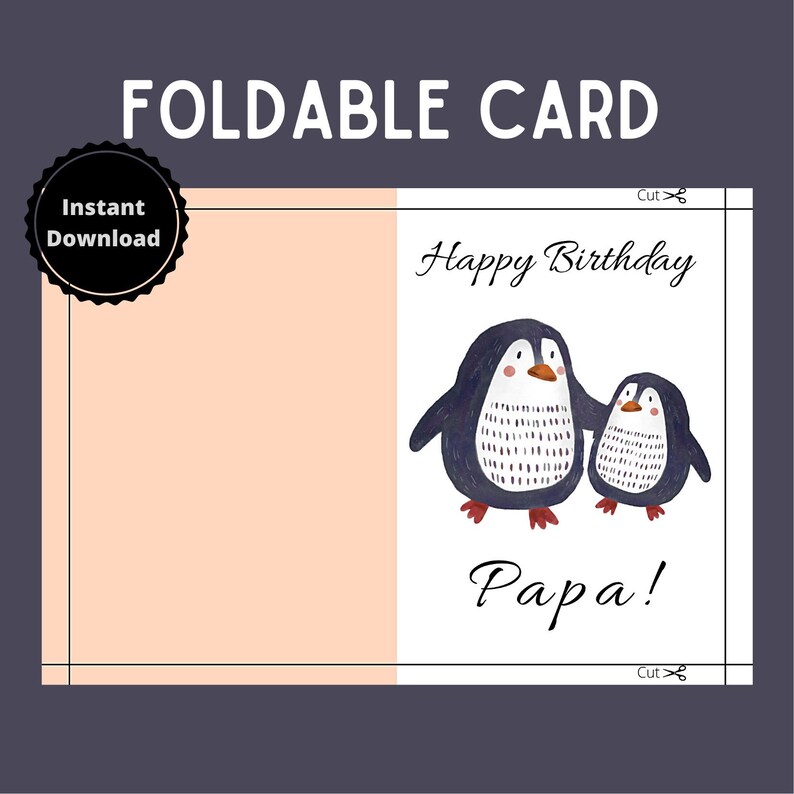 Printable Birthday Card for Dad, Fun Birthday Card for Papa, Cute ...