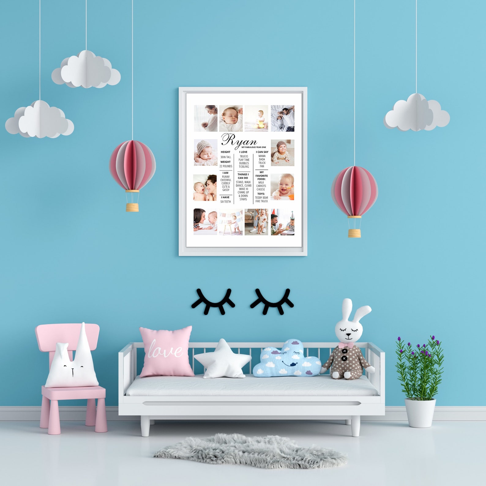 First Year Photo Collage, Baby’s First Year Print, Printable First Year ...