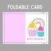 Printable Children Birthday Card, Fun Card, Cupcake Wish, Happy ...