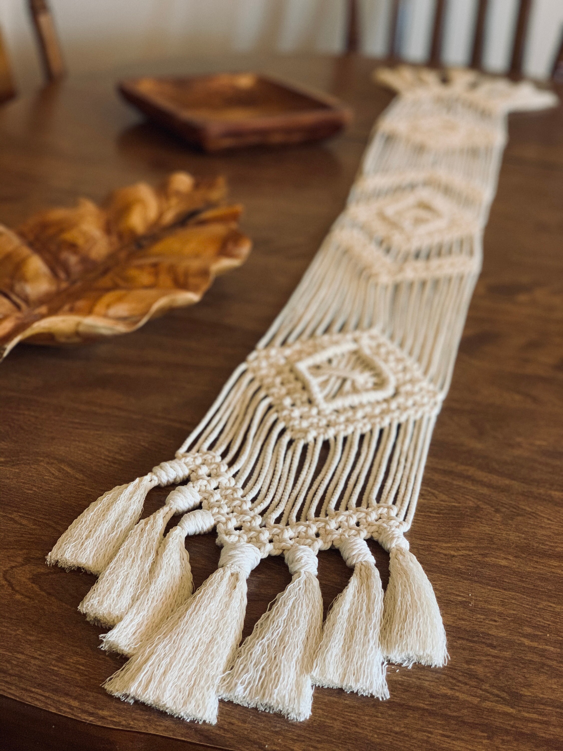 Customized Macrame Table Runner, Boho Table Runner, Farmhouse Table ...