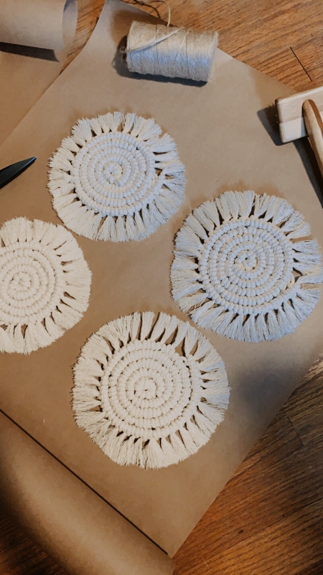 Macrame Coasters round coasters Cotton Coasters Coffee - Etsy.de