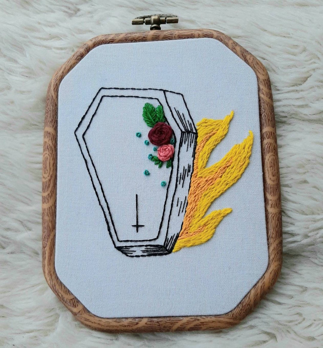 See You in Hell Coffin Embroidery - Etsy