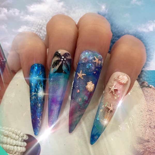 Beach Nails - Etsy