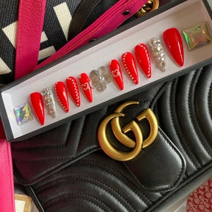 Original Allyson Creation/swarovski Crystals/dramatic Classic Red Press ...