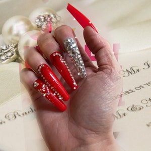 Original Allyson Creation/swarovski Crystals/dramatic Classic Red Press ...