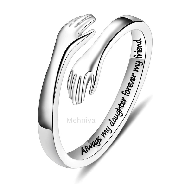 Always My Daughter Forever My Friend Adjustable 925 Sterling Silver Hug ...
