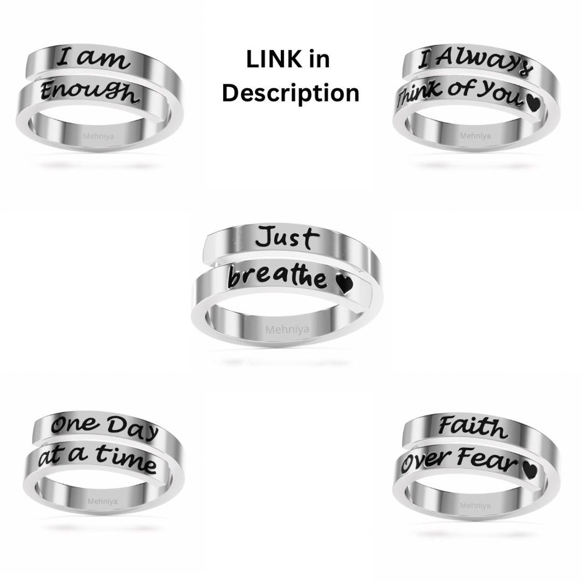 I AM ENOUGH Ring, Hope Rings - Adjustable 925 Sterling Silver Ring ...