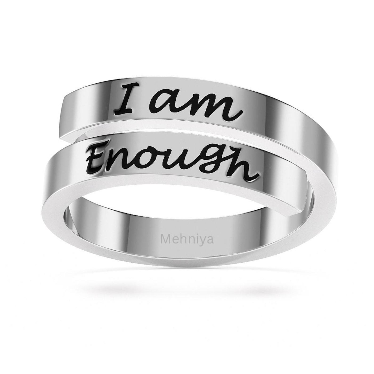 I AM ENOUGH Ring, Hope Rings - Adjustable 925 Sterling Silver Ring ...