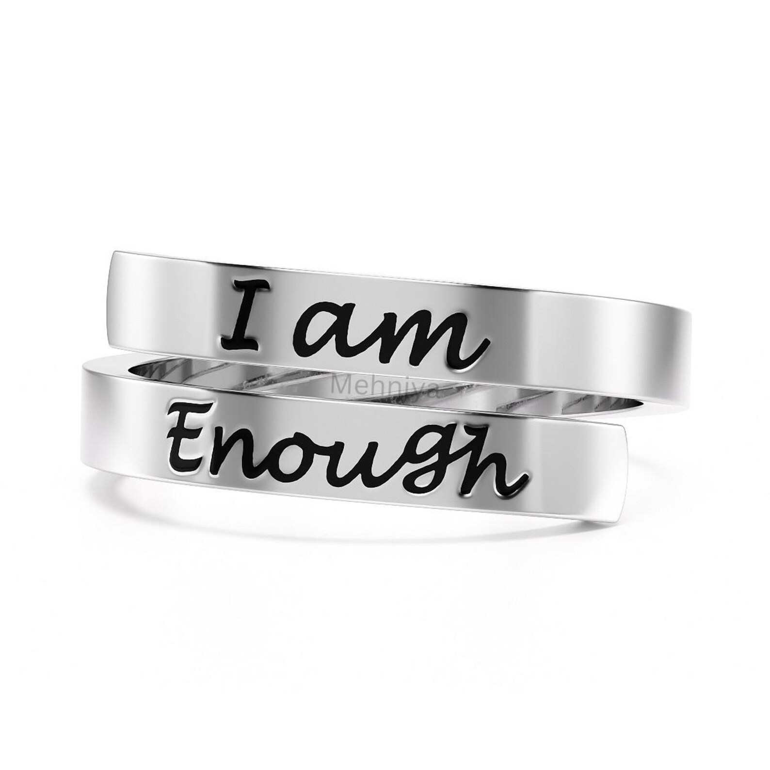 I AM ENOUGH Ring, Hope Rings - Adjustable 925 Sterling Silver Ring ...