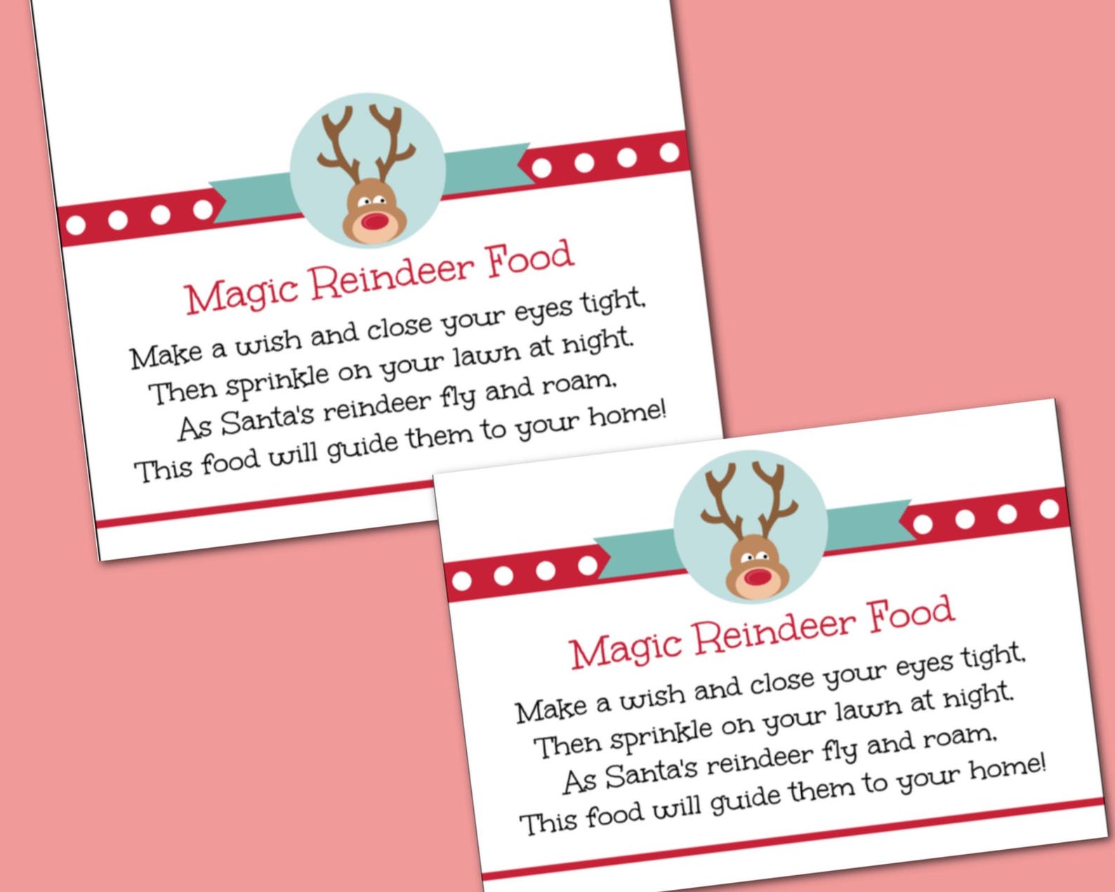 Magic Reindeer Food Poem Label Printable Reindeer Food Bags Christmas ...
