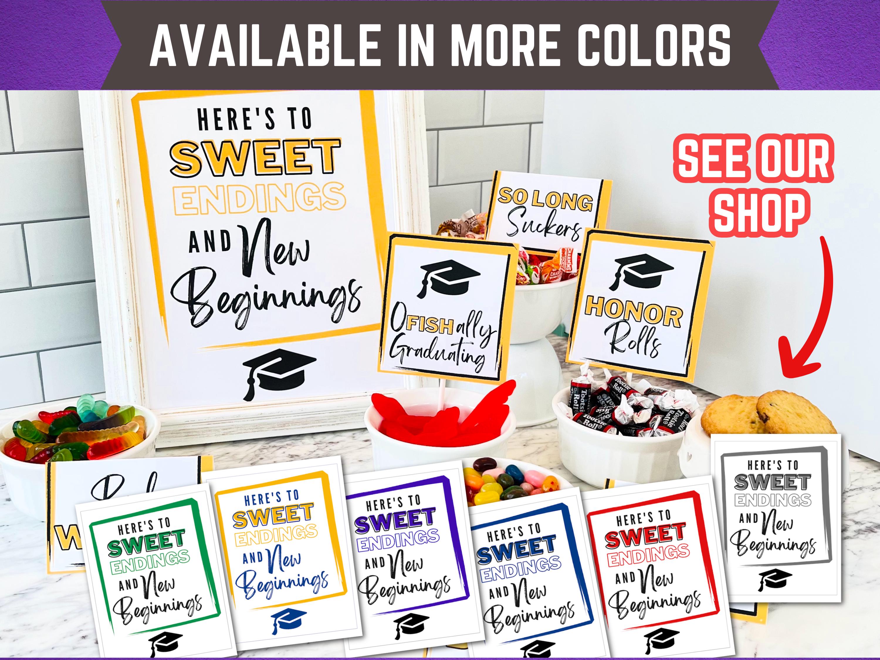 Purple Graduation Candy Buffet Signs Candy Bar Label Grad Party Candy ...