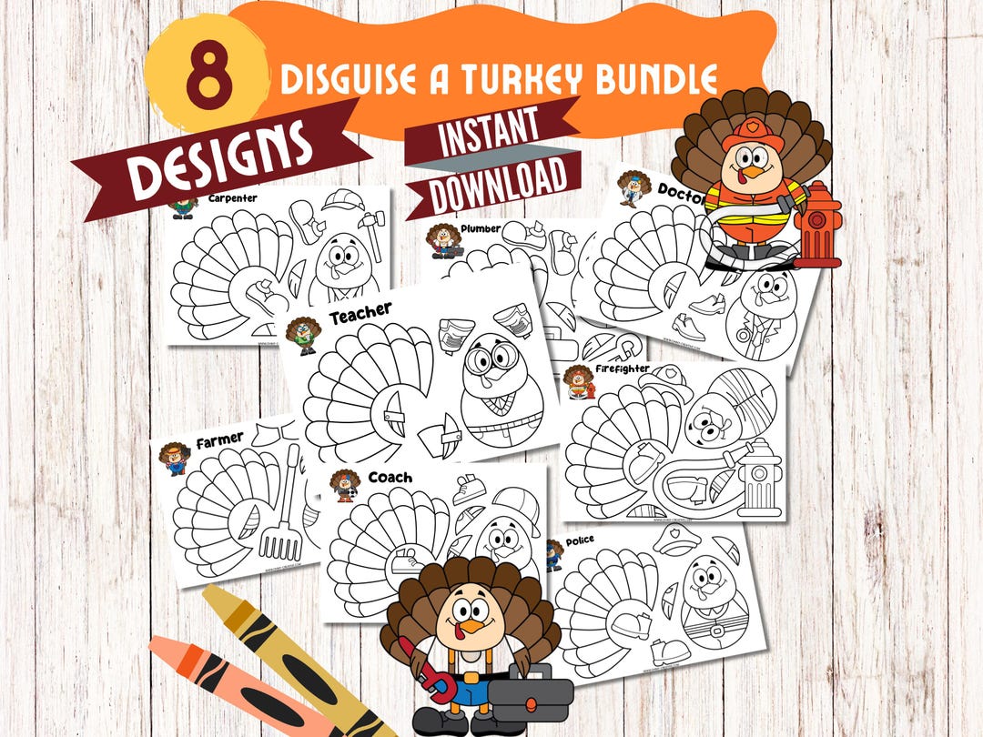 Turkey Disguise Craft Bundle Classroom Activity Thanksgiving Project ...