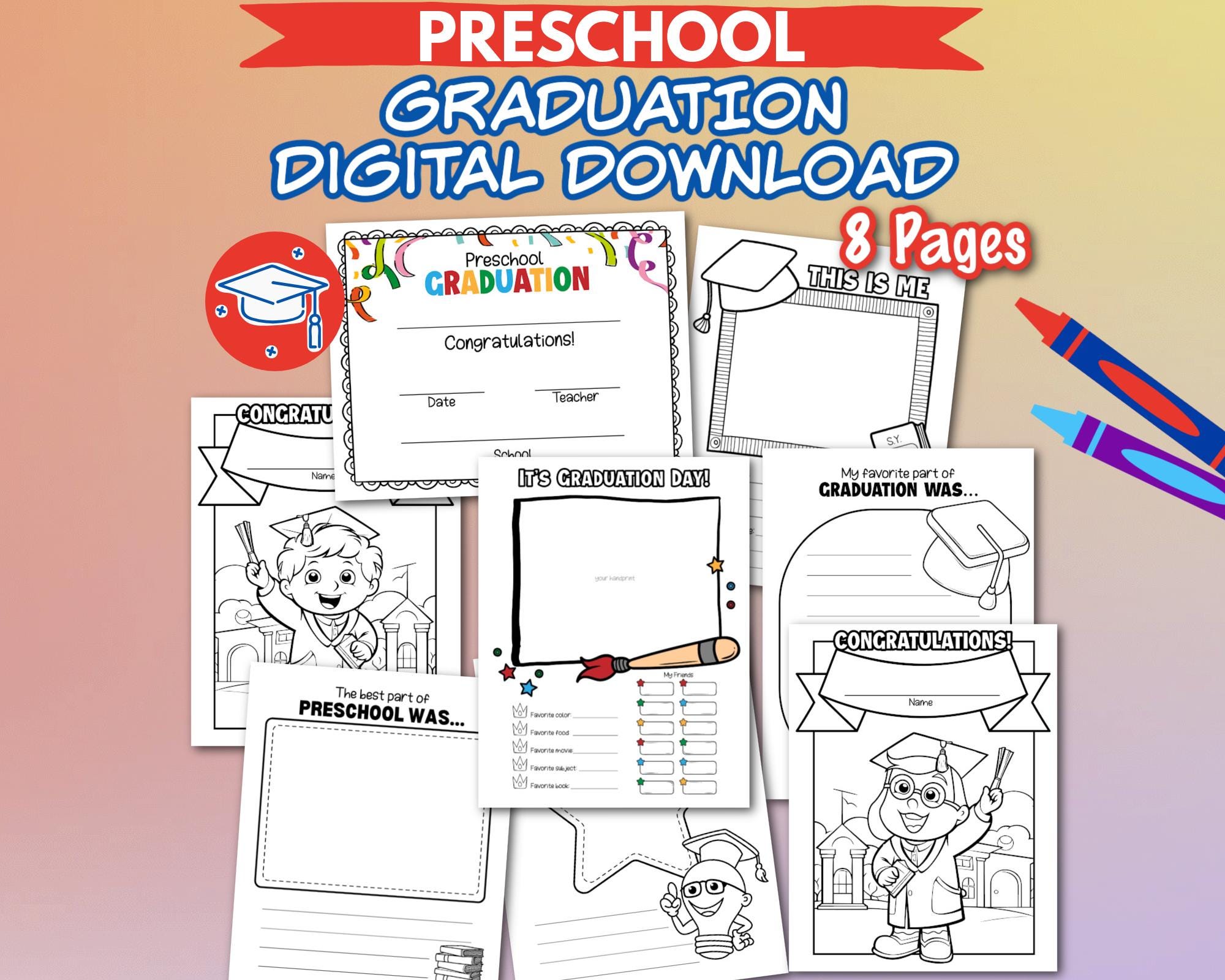 Preschool Graduation Activity Pages for Preschool Graduation Diploma ...