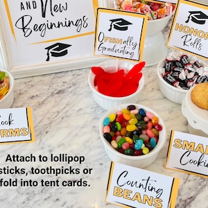 Blue Graduation Candy Buffet Signs Candy Bar Label Grad Party Candy ...