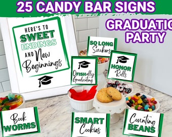 Gray Graduation Candy Buffet Signs | Candy Bar Label | Grad Party ...