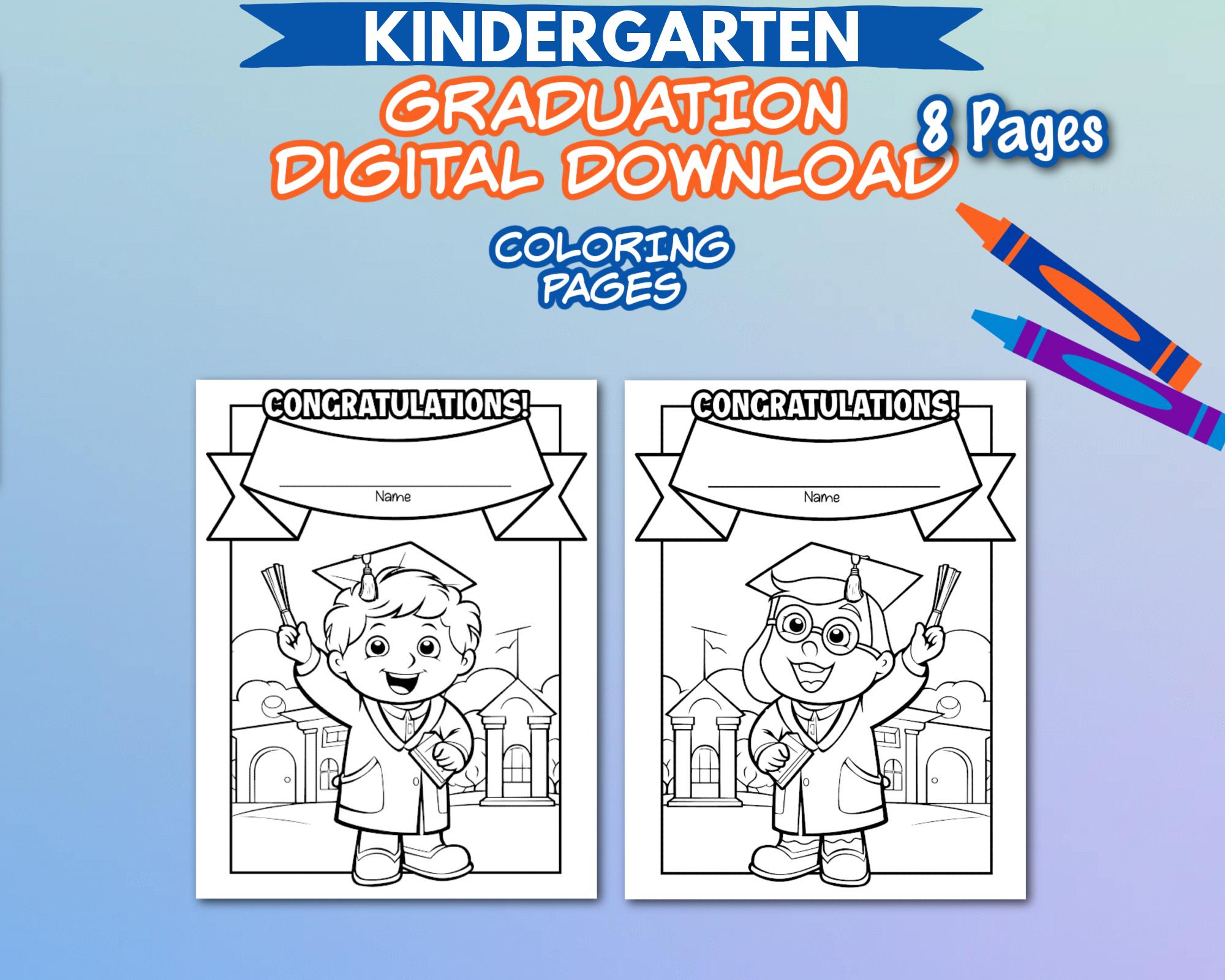Kindergarten Graduation Activity Pages Printable, End of Year Memory ...