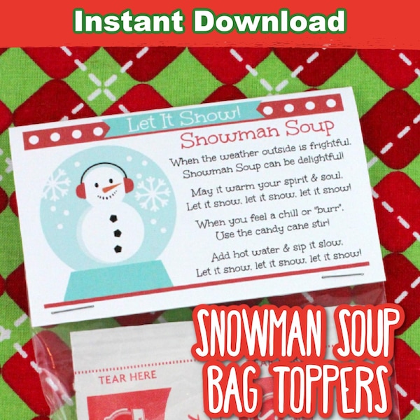Snowman Soup Poem - Etsy