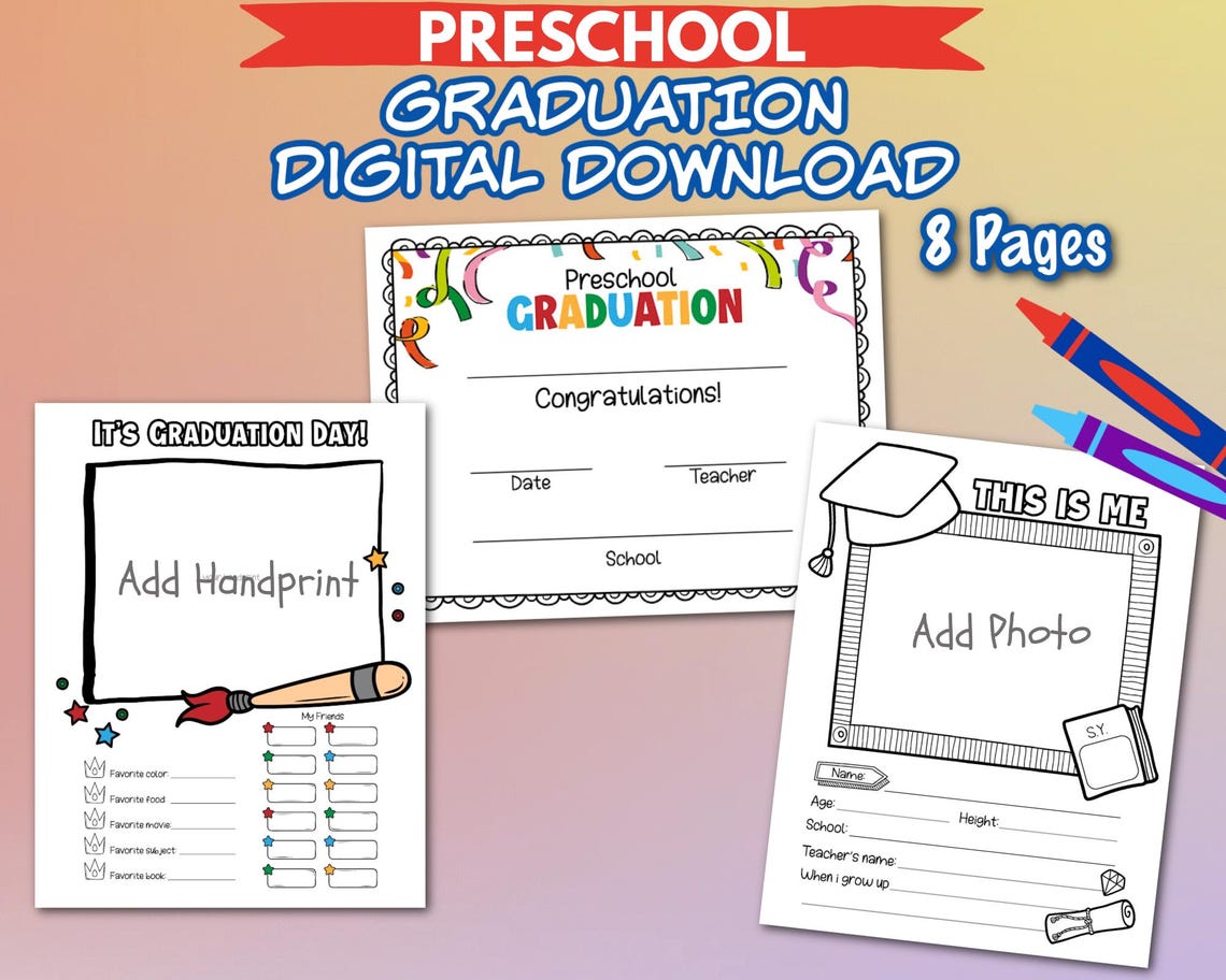 Preschool Graduation Activity Pages for Preschool Graduation Diploma ...